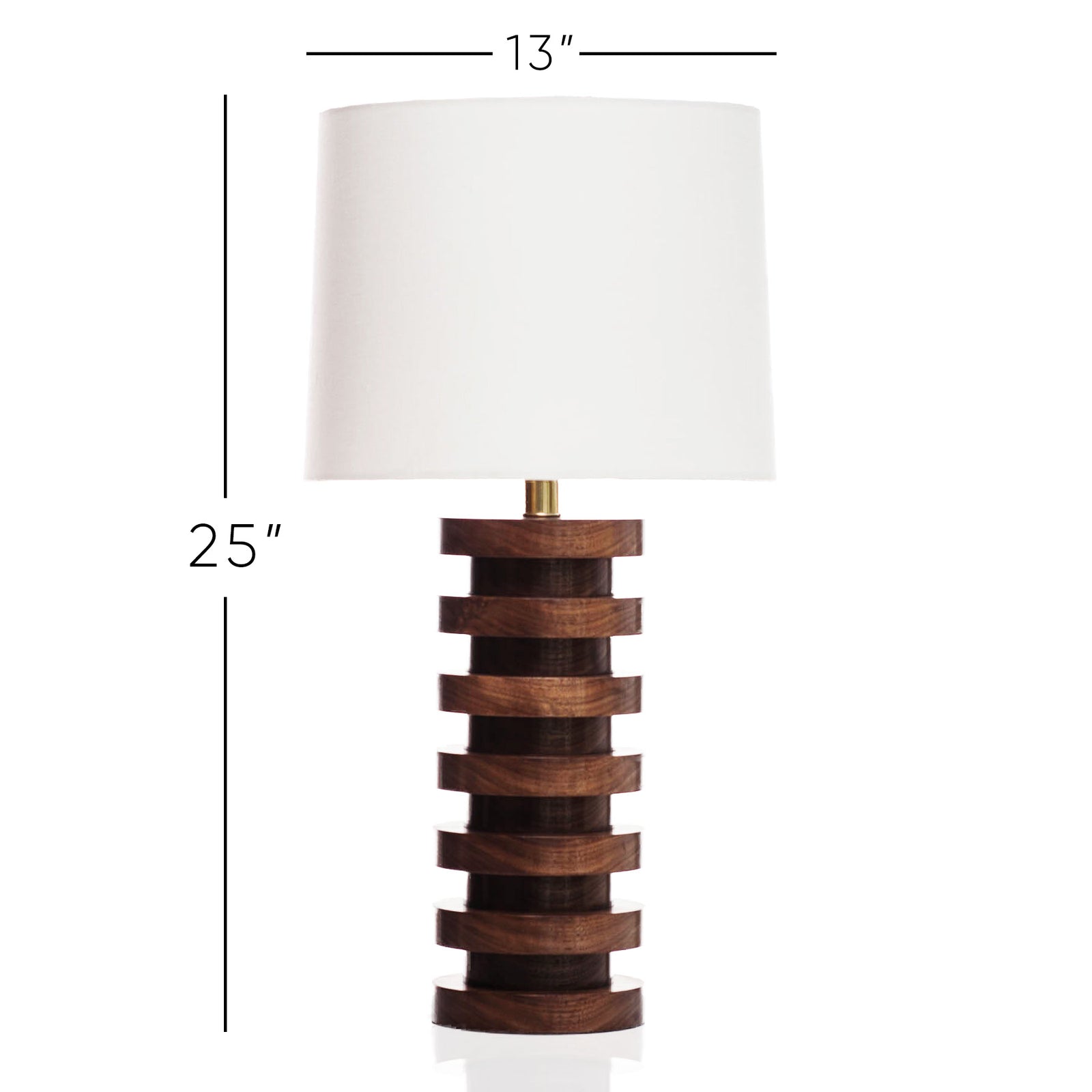 Malmo Model M Walnut Table Lamp by Lawrence & Scott