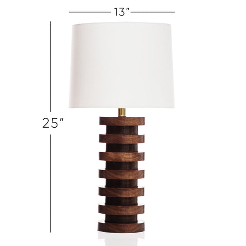 Malmo Model M Walnut Table Lamp by Lawrence & Scott