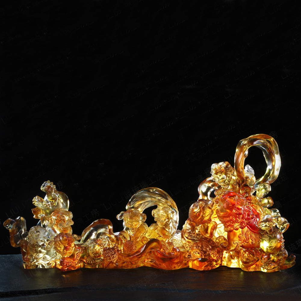 Crystal Foo Dog Sculpture Joy in Heaven, Happiness on Earth – Lawrence ...