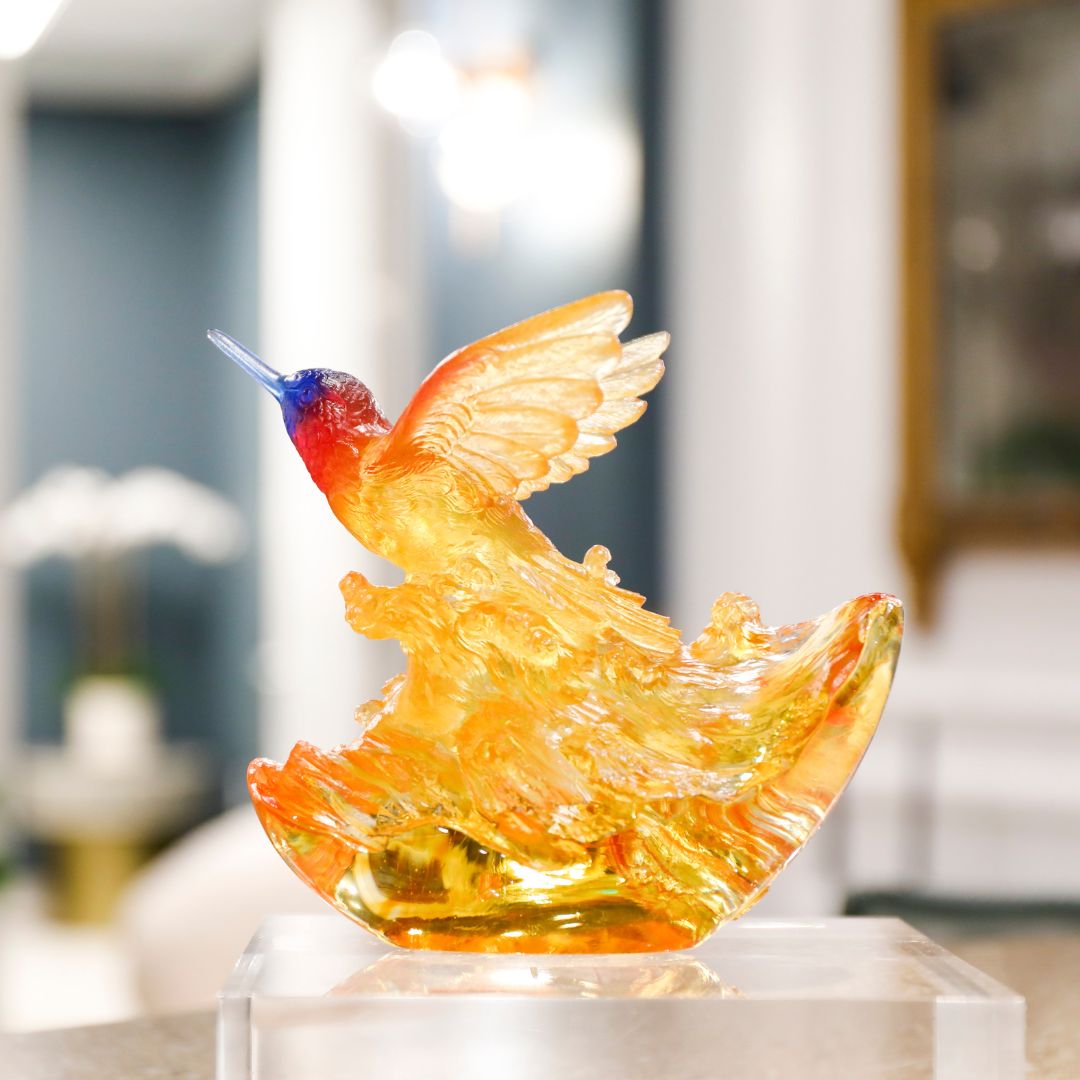 LIULI Crystal Art Crystal Humming Bird (Gold/Red) – Lawrence & Scott