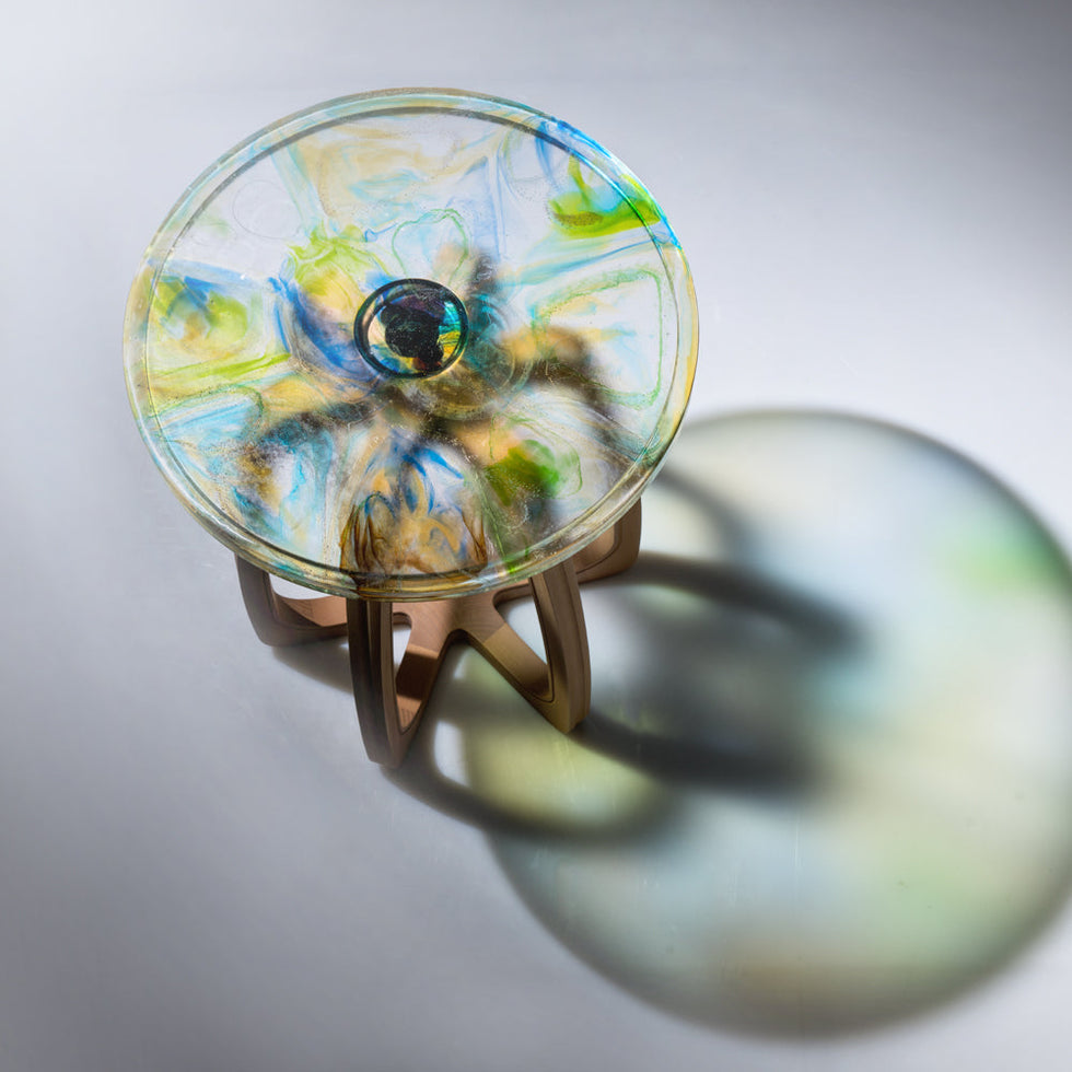 LIULI Crystal Art Coffee Table, End Table, "Cycle" – Lawrence & Scott