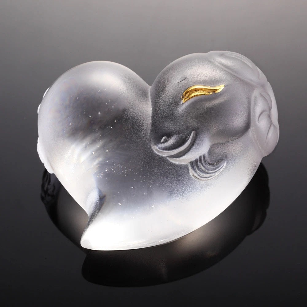 LIULI Crystal Art Heart-Shape Sheep Paperweight – Lawrence & Scott