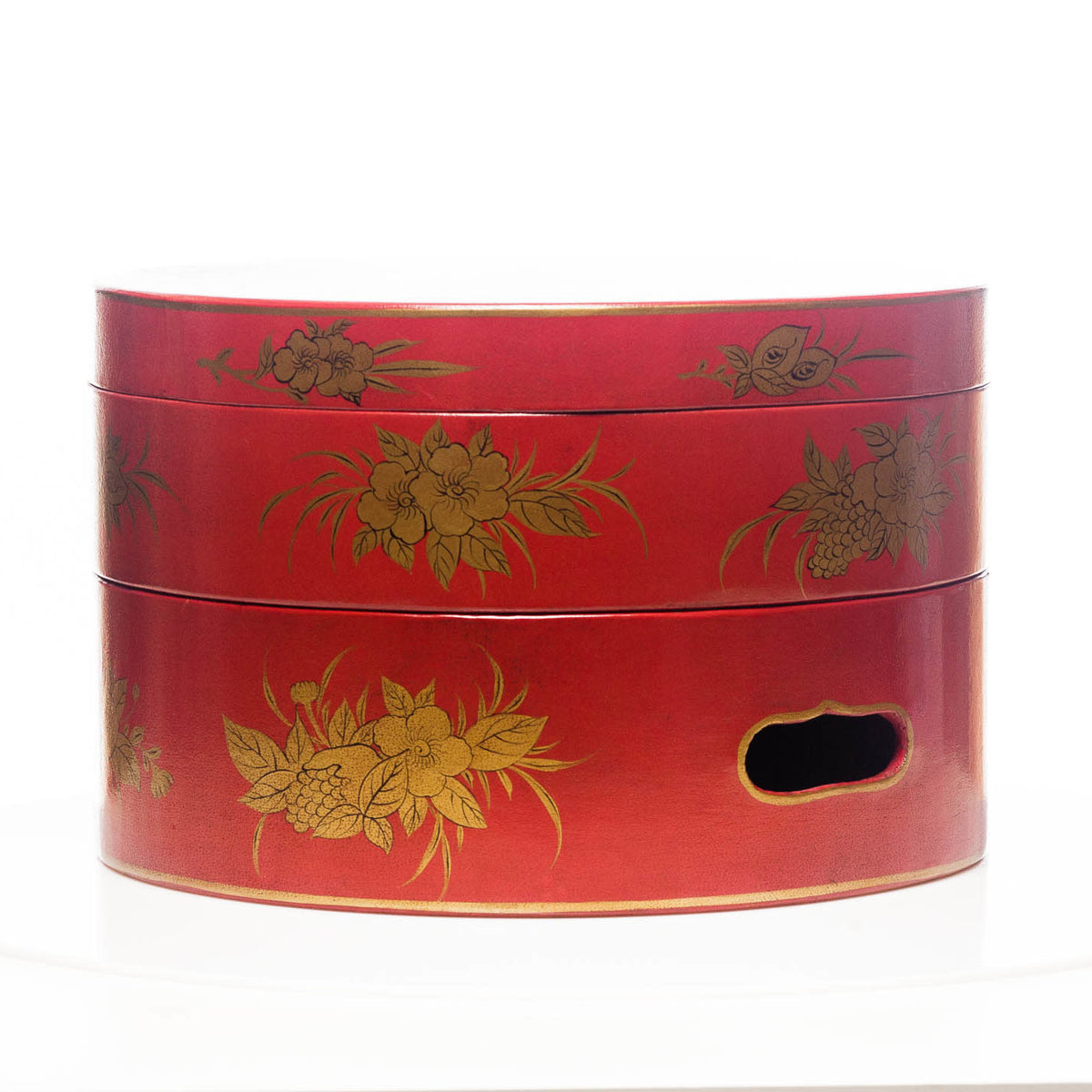 Mandarin Red Nurture 2-Tier Round Leather Sewing Box (14") – Lawrence ...